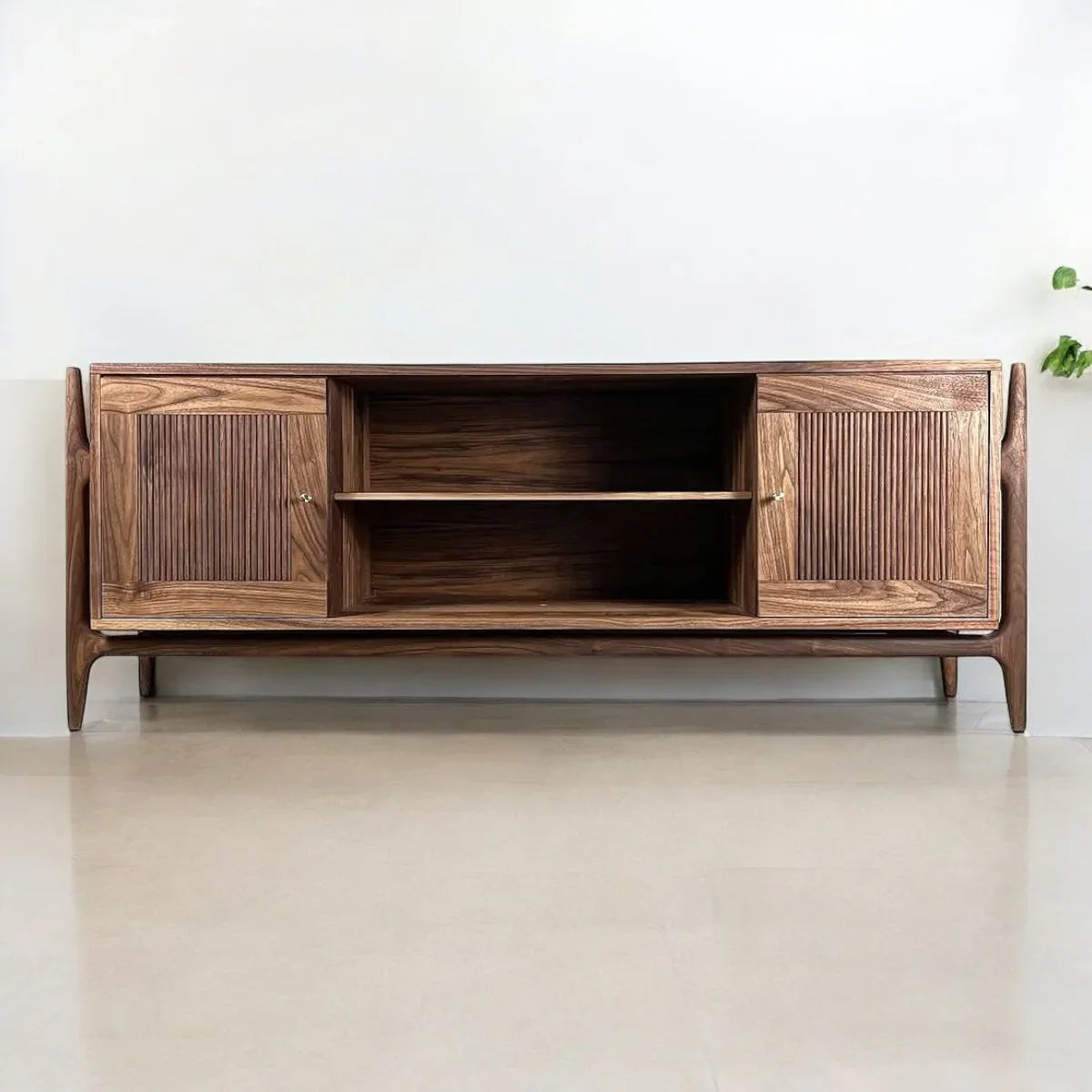 Buy Walnut Media Unit | Walnut TV Console Online – Nismaaya Decor