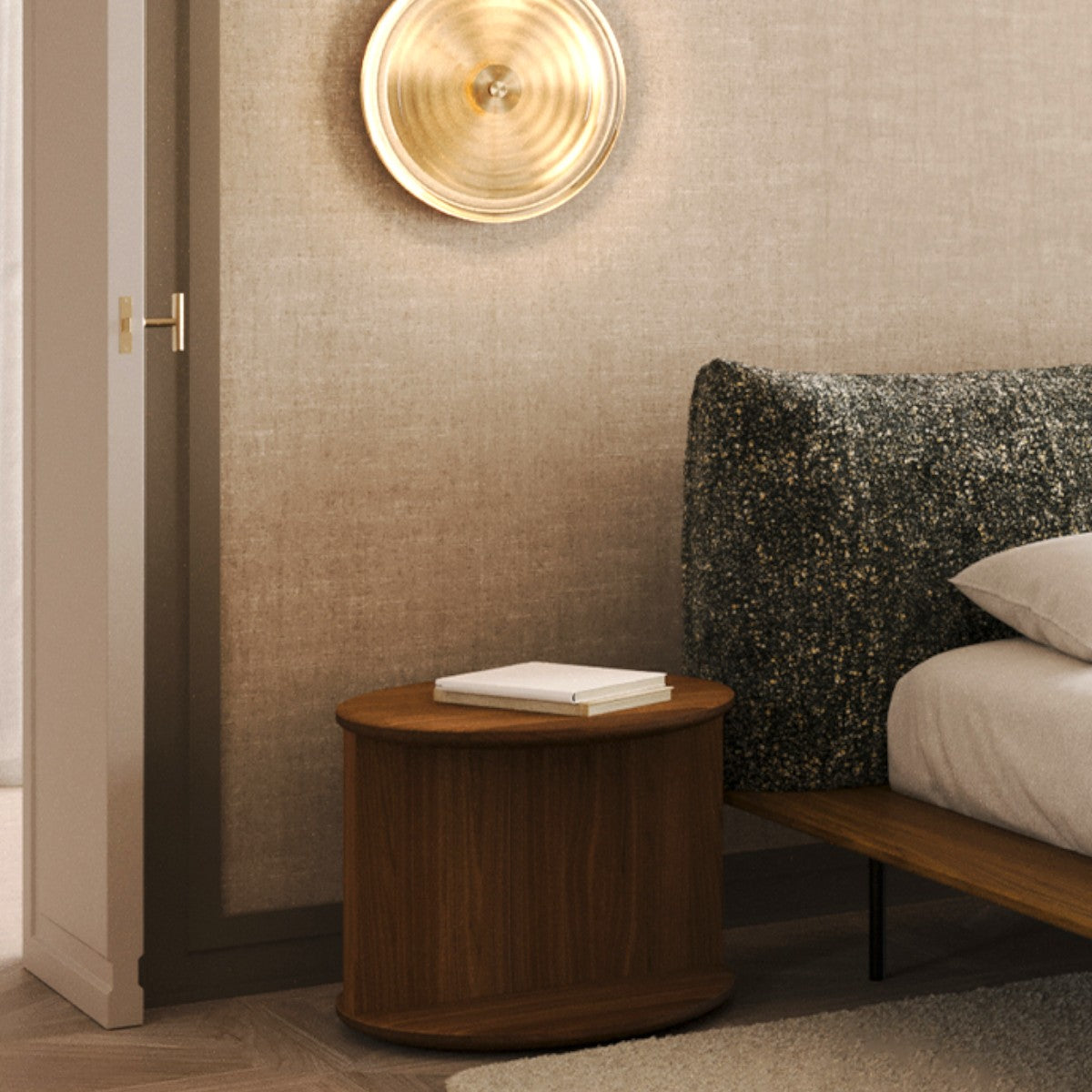 Melanie Walnut Wood Bedside – Nismaaya Decor