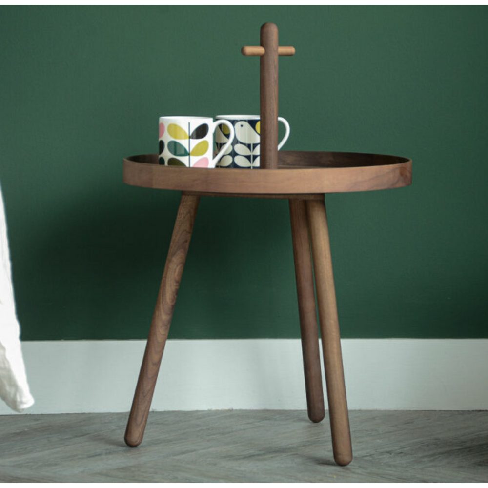Beyla Walnut Wood Bedside Table – Nismaaya Decor