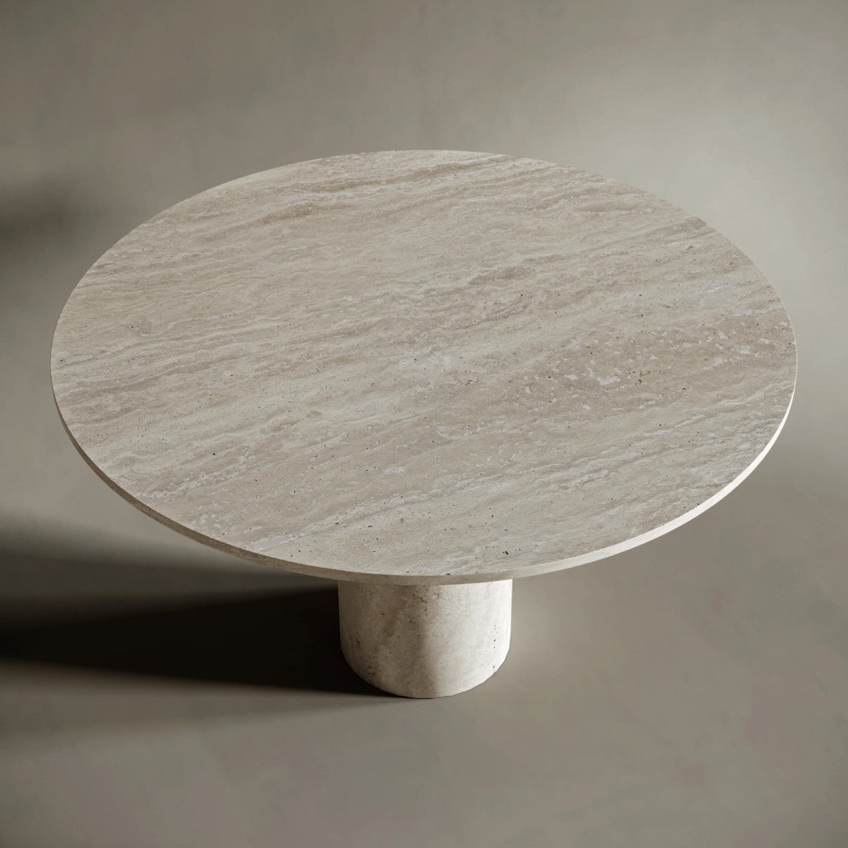 Eivin Oval Travertine Stone Dining Table – Nismaaya Decor