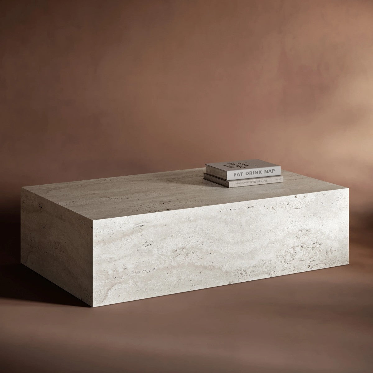Elgin Travertine Stone Coffee Table – Nismaaya Decor
