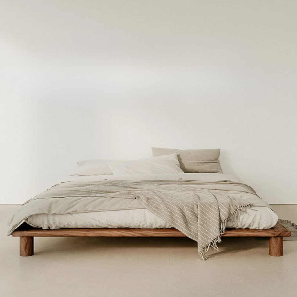 Elida Walnut Wood Bed – Nismaaya Decor