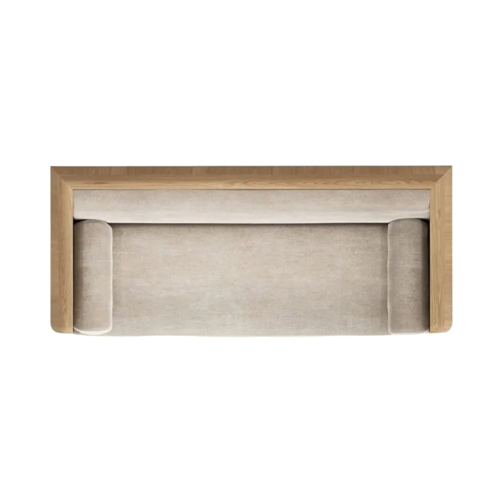 Hali 3 Seater Oak Wood & Fabric Sofa – Nismaaya Decor