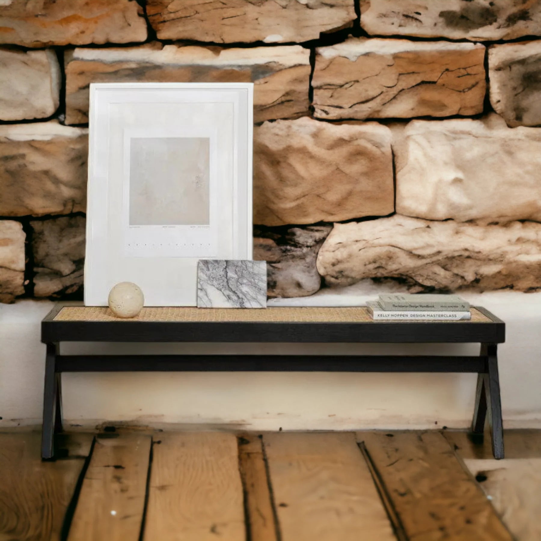 Hali Teak Wood & Cane Bench – Nismaaya Decor