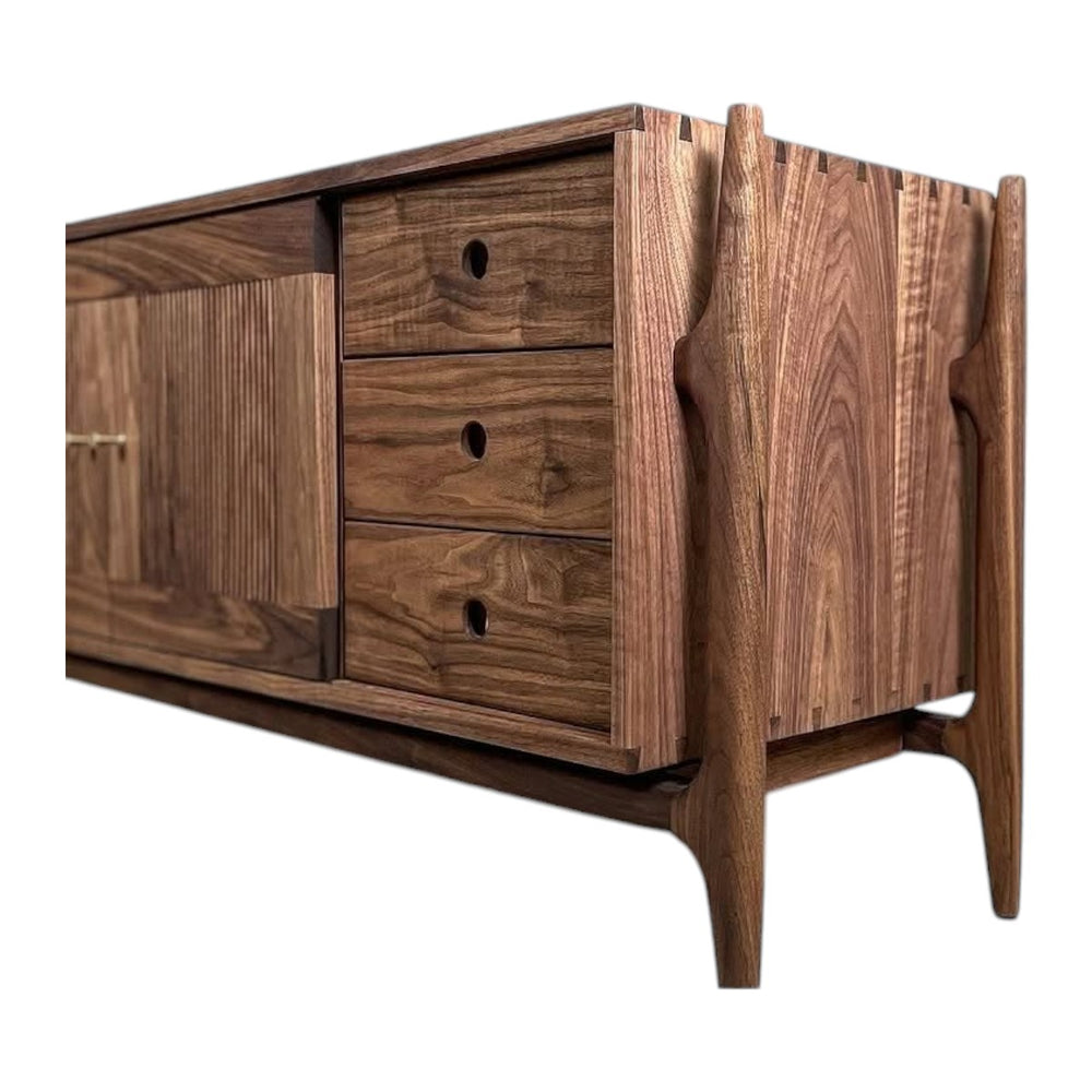 Buy Josue Walnut Wood TV Unit Online – Nismaaya Decor